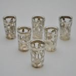 Slutpris för SNAPSGLAS, 6 st, silver/glas