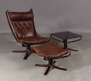 Slutpris för Sigurd Ressell, højrygget Falcon stol,