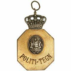 Slutpris för Politi, polititegn i messing med