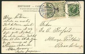 Slutpris för 1906. Julemærke 1906 på brevkort