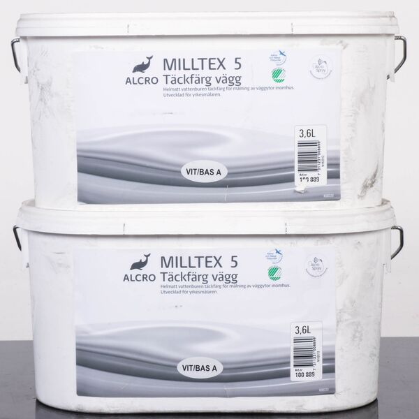 Slutpris för VÄGGFÄRG 2x3.6liter Milltex 5 Täckfärg