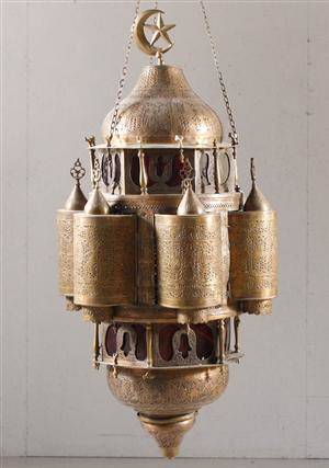 Slutpris för Stor taklampa mässing Ottomanska riket