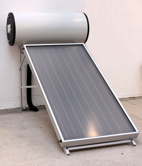 Slutpris för Solfångare med vattentank, Komplett system