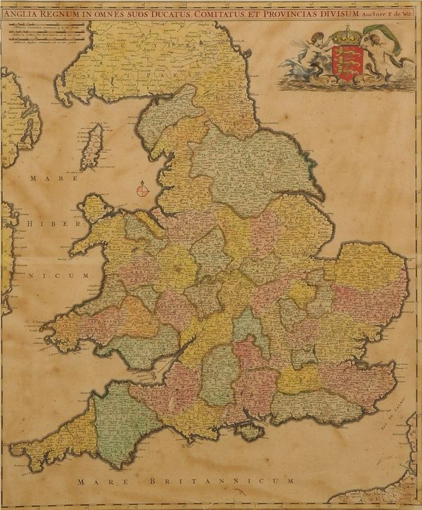 Slutpris för Håndkoloreret stik, kort over England
