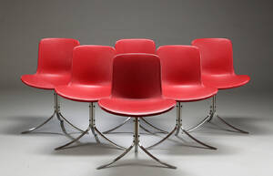 Slutpris för Poul Kjærholm. Seks stole model